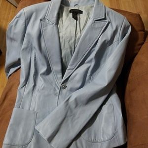 The Limited | Jackets & Coats | Baby Blue Leather Jacket | Poshmark